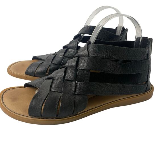 Born | Shoes | Born Iwa Black Woven Leather Sandals Womens Size M ...
